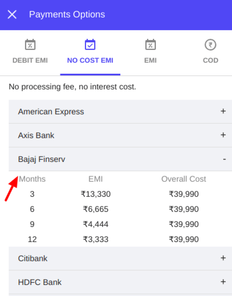 Bajaj Finserv EMI Card Mobile Purchase Online[0% Interest] – TrackIt