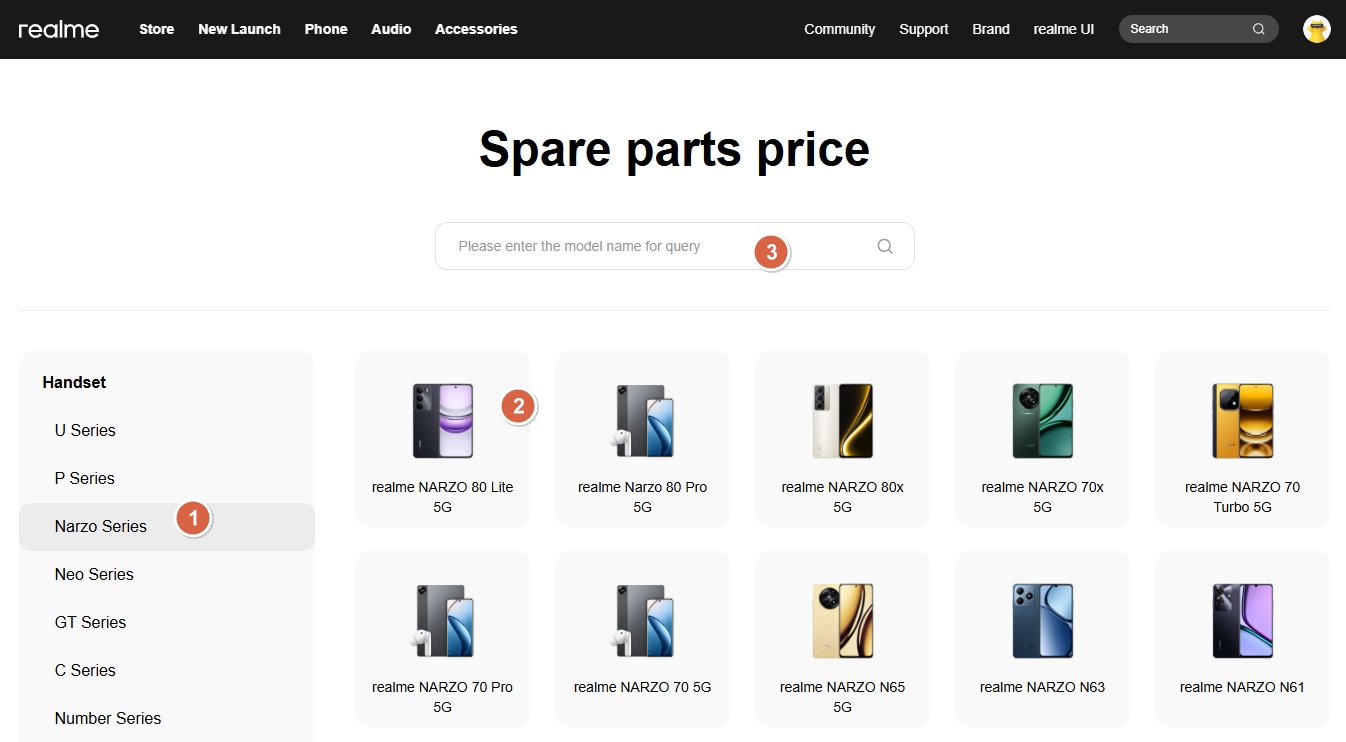 realme C75 5G official parts price in India – TrackIt